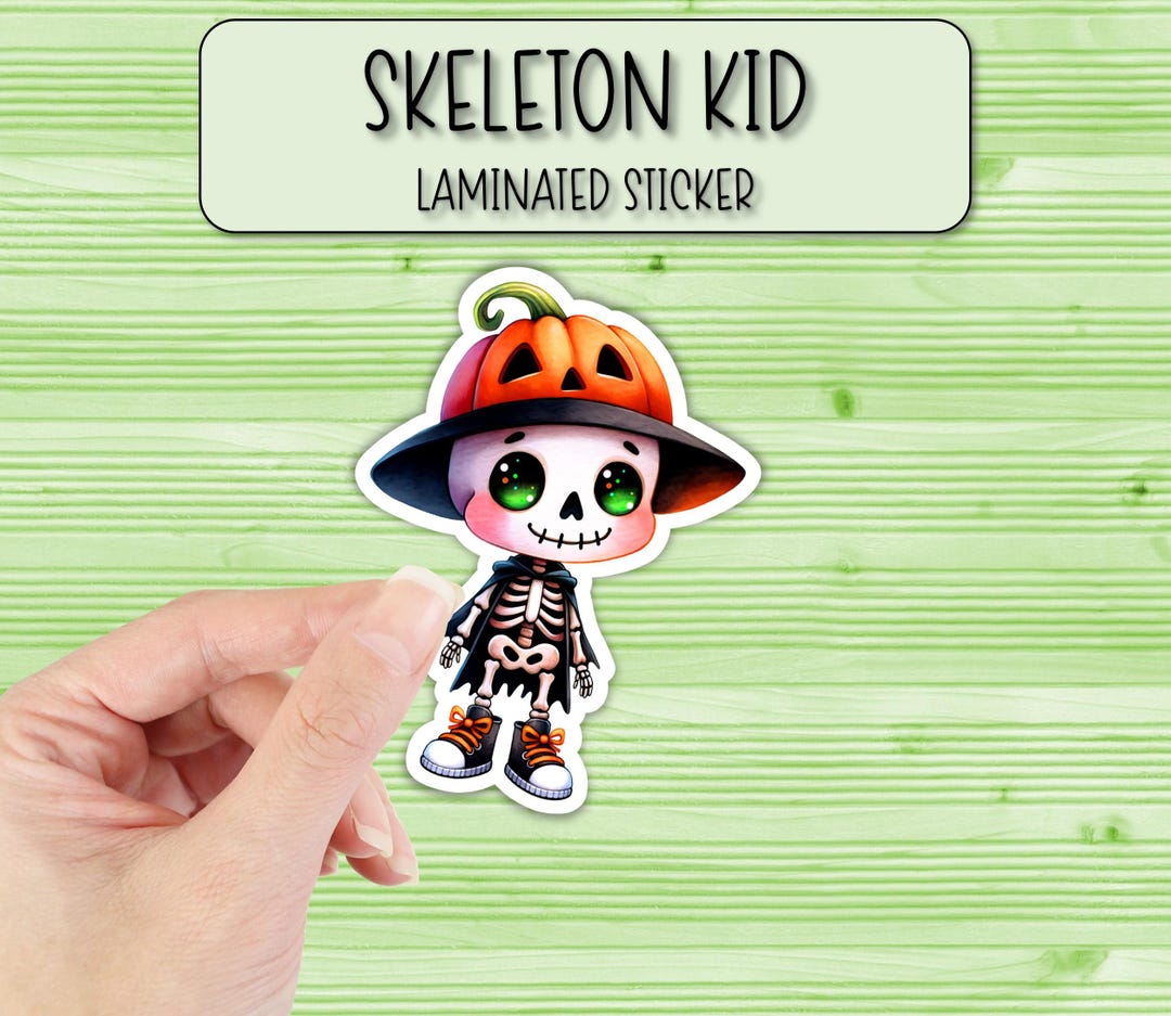 Skeleton Kid Sticker | Laminated Stickers | Weatherproof Stickers ...