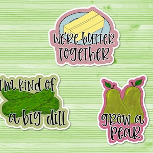 Food Pun Stickers | Laminated Stickers | Funny Food Decals | Dad Joke ...