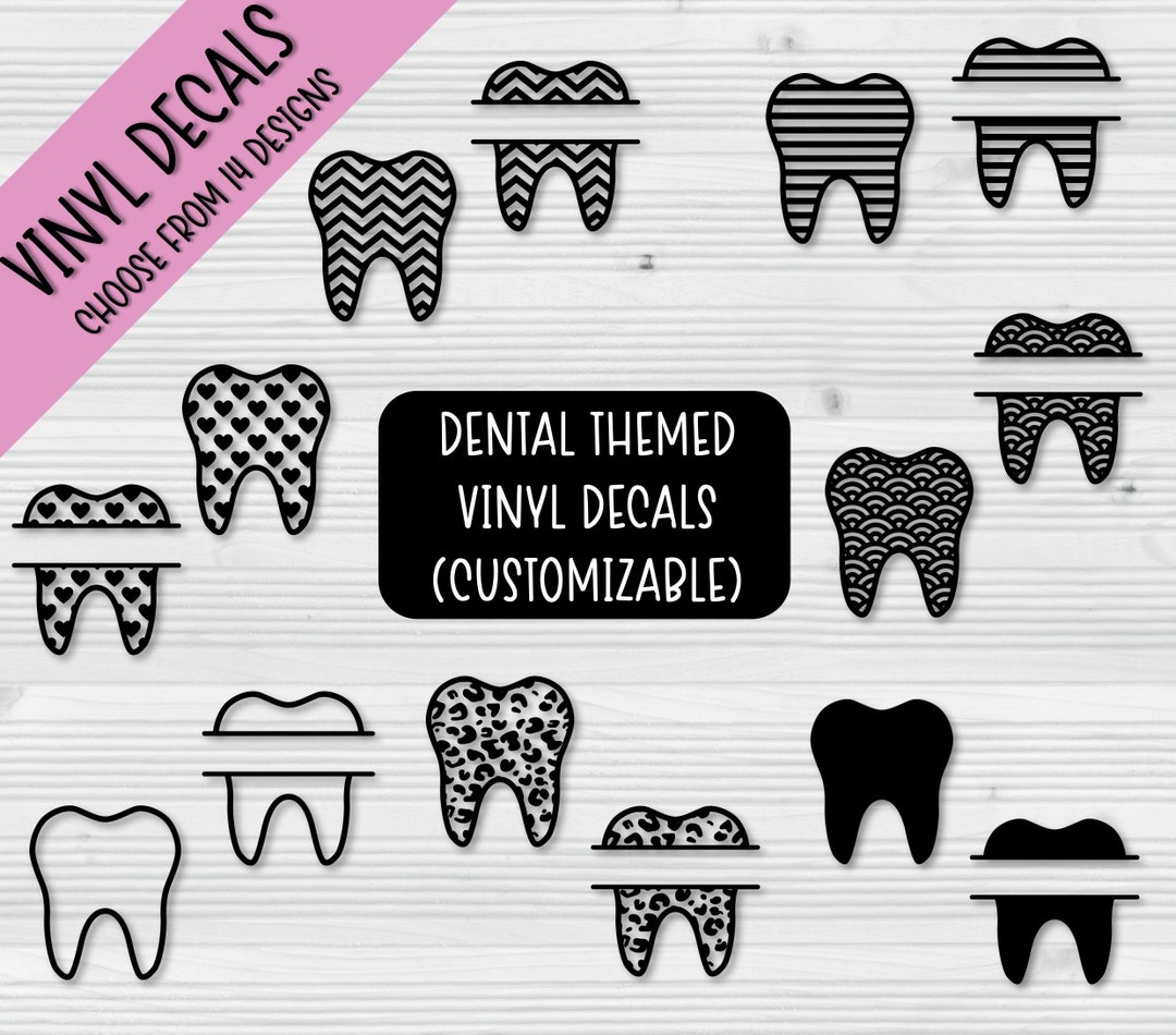Dental Vinyl Decals | Tooth Decals | Dental Hygiene Decals ...