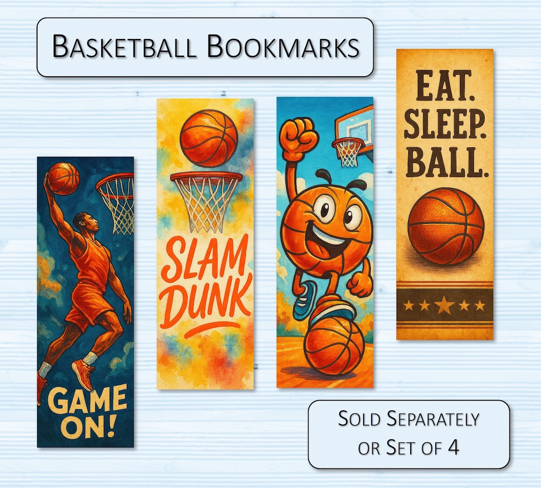 Basketball Bookmarks | Handmade Bookmark | Gift for Book Lover | Book ...