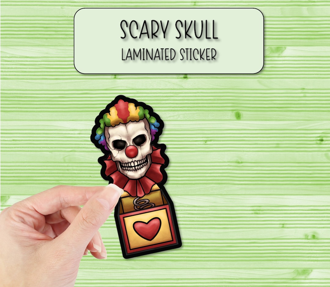 Scary Skull Sticker | Laminated Stickers | Weatherproof Stickers ...