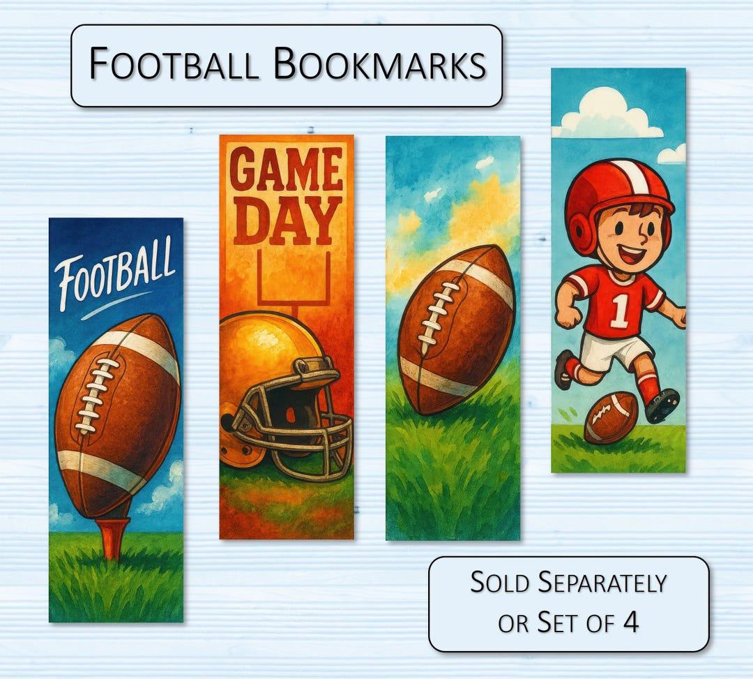 Football Bookmarks | Handmade Bookmark | Gift for Book Lover | Book ...