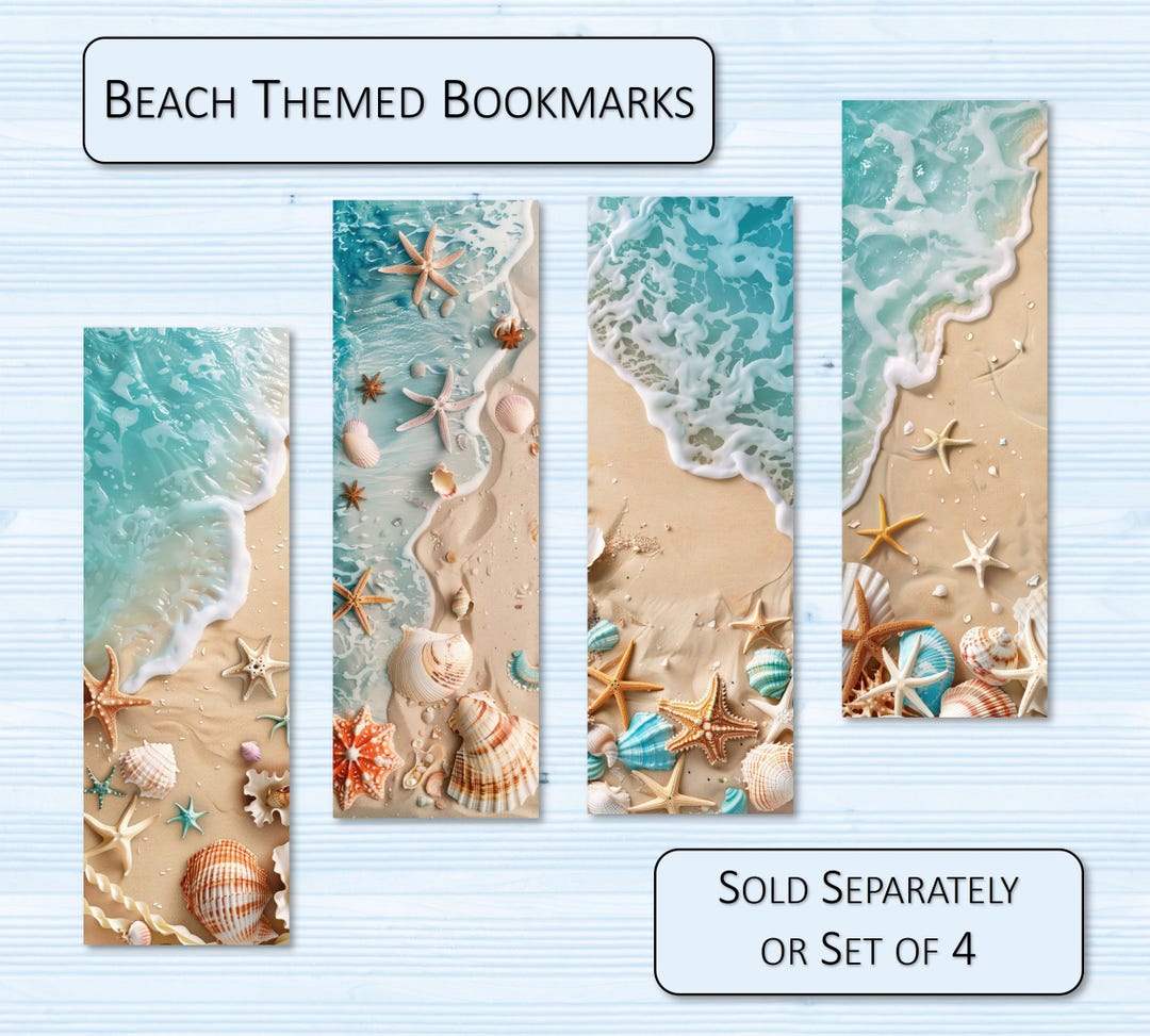 Beach Themed Bookmarks | Bookmark Set or Single | Laminated Bookmark ...