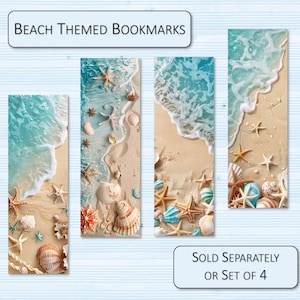 Beach Themed Bookmarks | Bookmark Set or Single | Laminated Bookmark ...