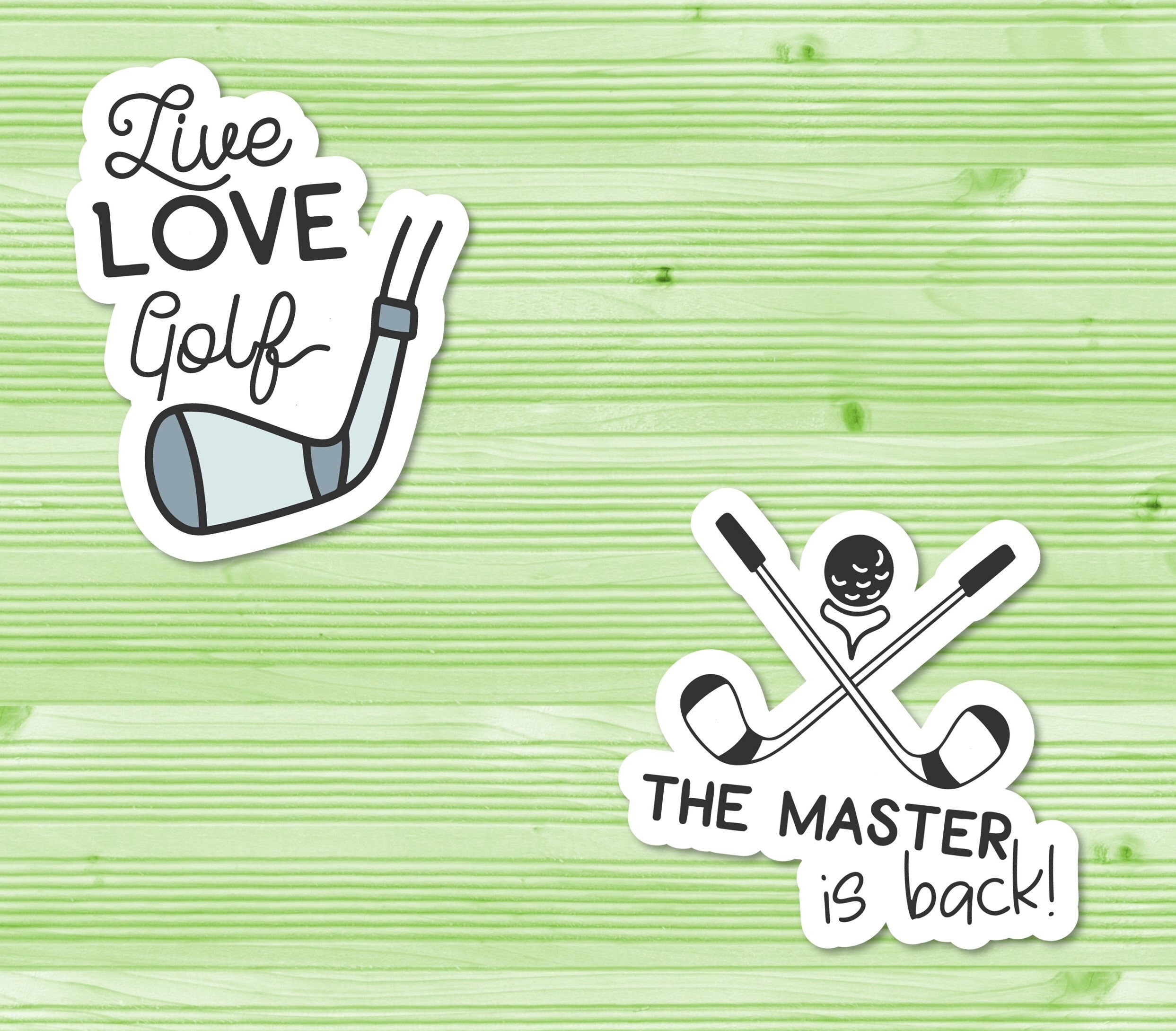 Golf Themed Stickers Laminated Stickers Golfer Stickers Laptop Stickers ...