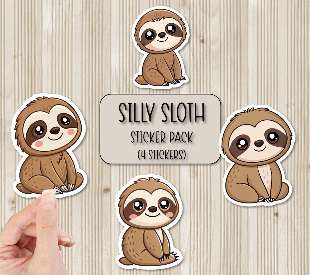 Cute Sloth Sticker Pack | Animal Stickers | Scrapbooking Stickers ...
