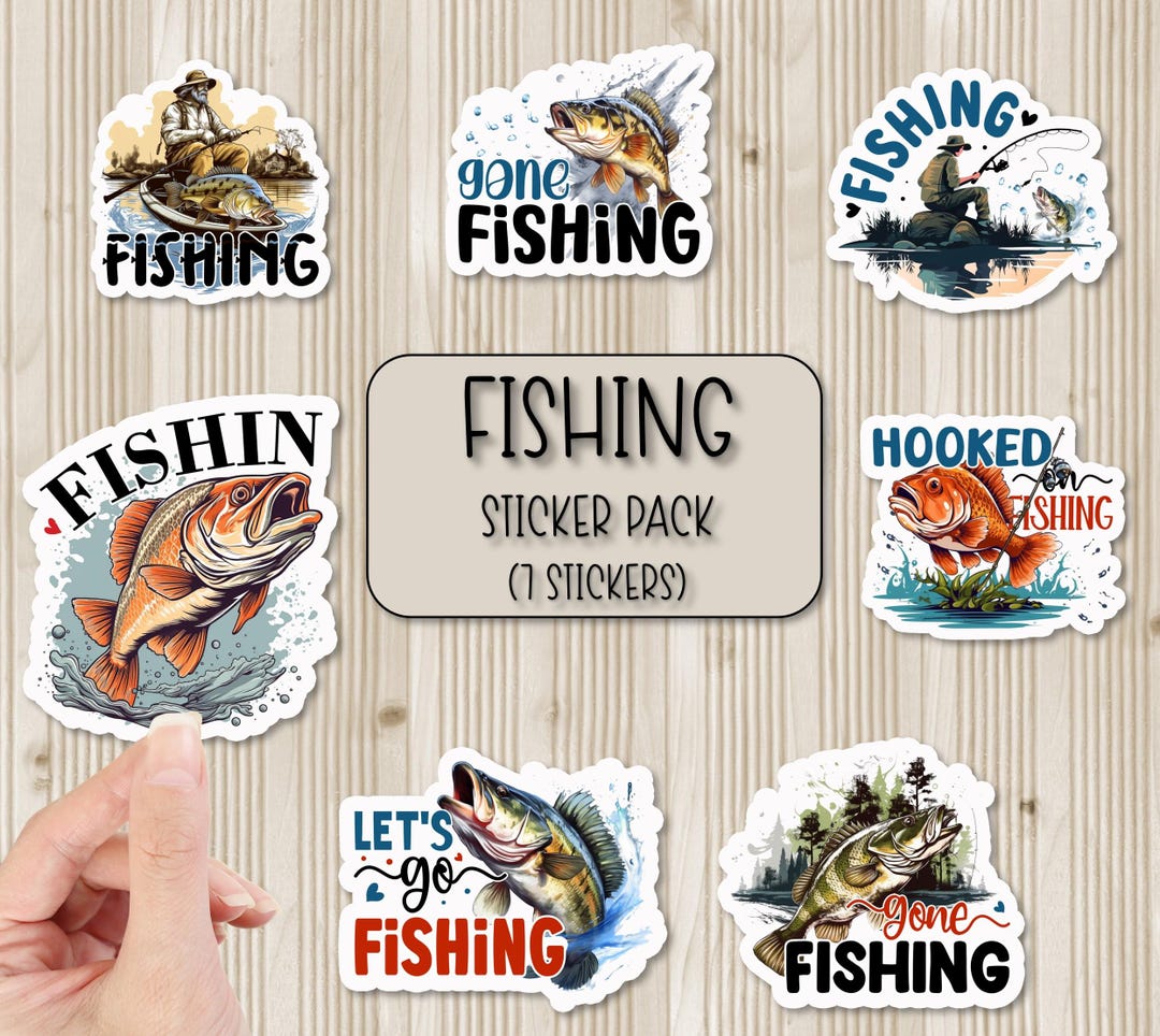 Fishing Sticker Pack | Decals | Scrapbooking Stickers | Laptop Stickers ...