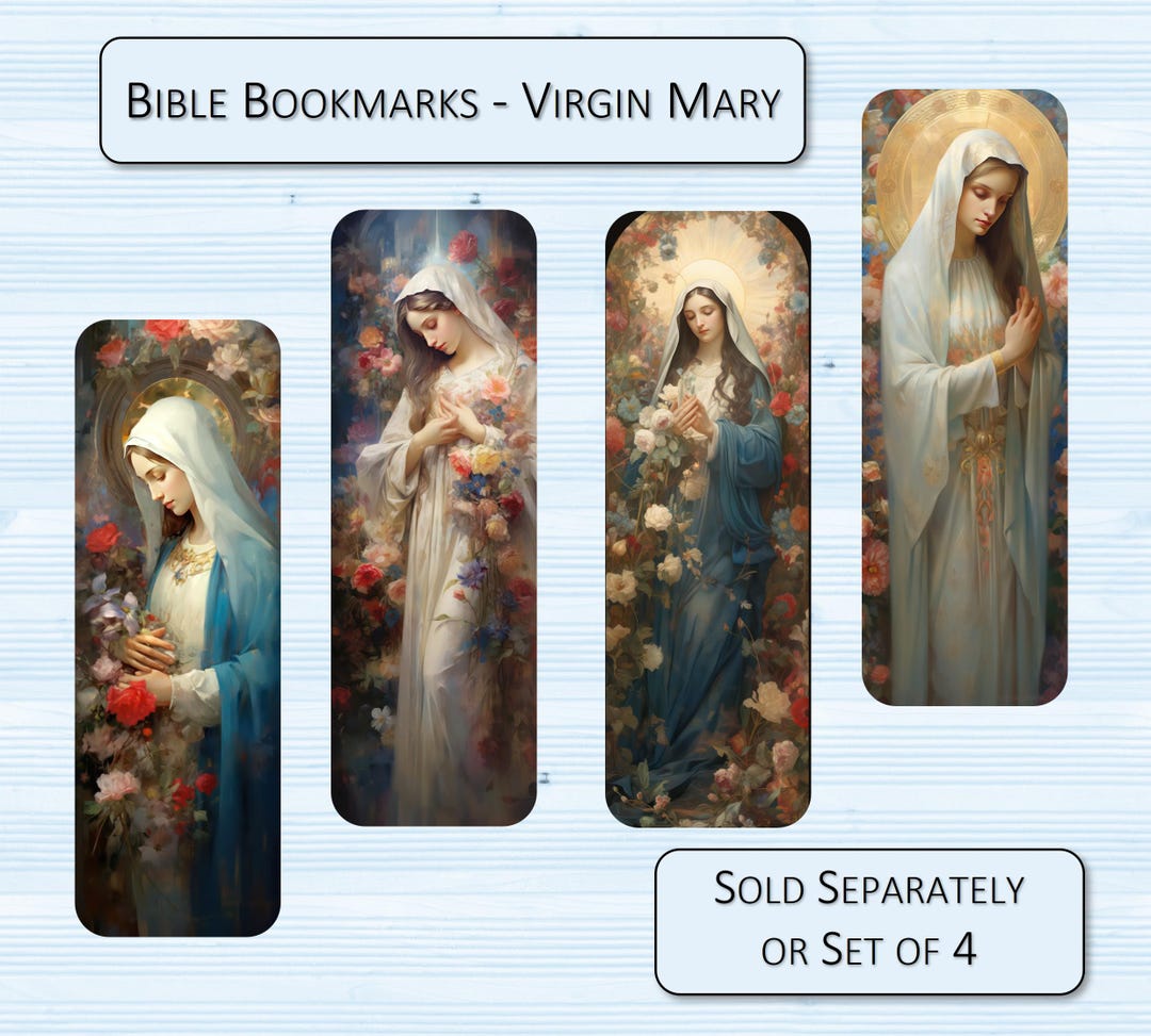 Bible Bookmarks - Virgin Mary | Bookmark Set or Single | Laminated ...