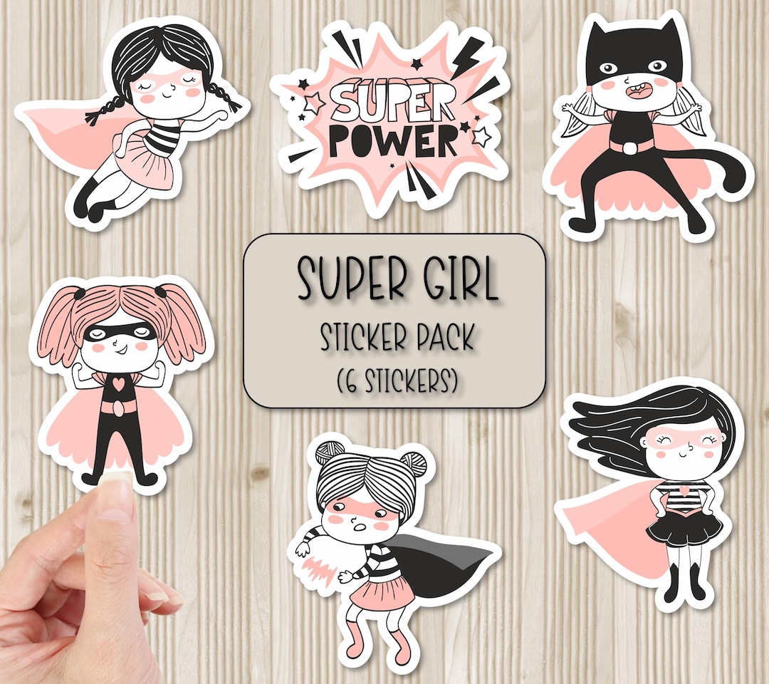 Super Girl Sticker Pack | Laminated Stickers | Girl Power Stickers ...