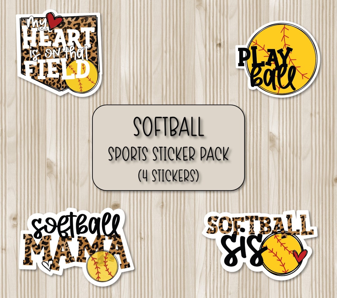 Softball Sticker Pack | Sports Stickers | Scrapbooking Stickers ...