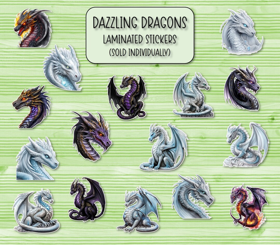 Dazzling Dragons Stickers | Laminated Stickers | Dragon Decals ...
