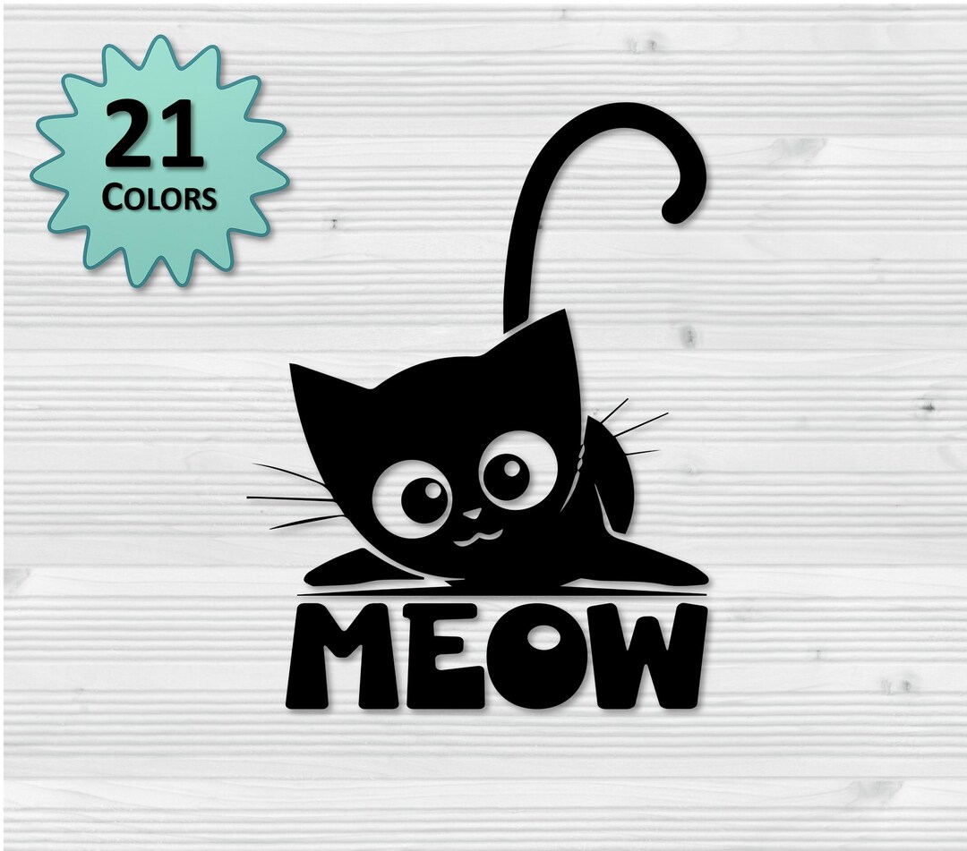 Meow Kitty Vinyl Decals | Car Decal | Water Bottle Decal | Laptop Decal ...