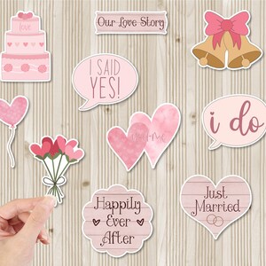 Just Married Sticker Pack Bridal Decals Scrapbooking Stickers Laptop ...