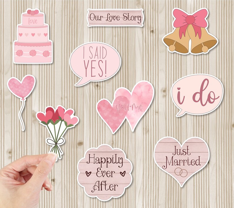 Just Married Sticker Pack Bridal Decals Scrapbooking Stickers Laptop ...