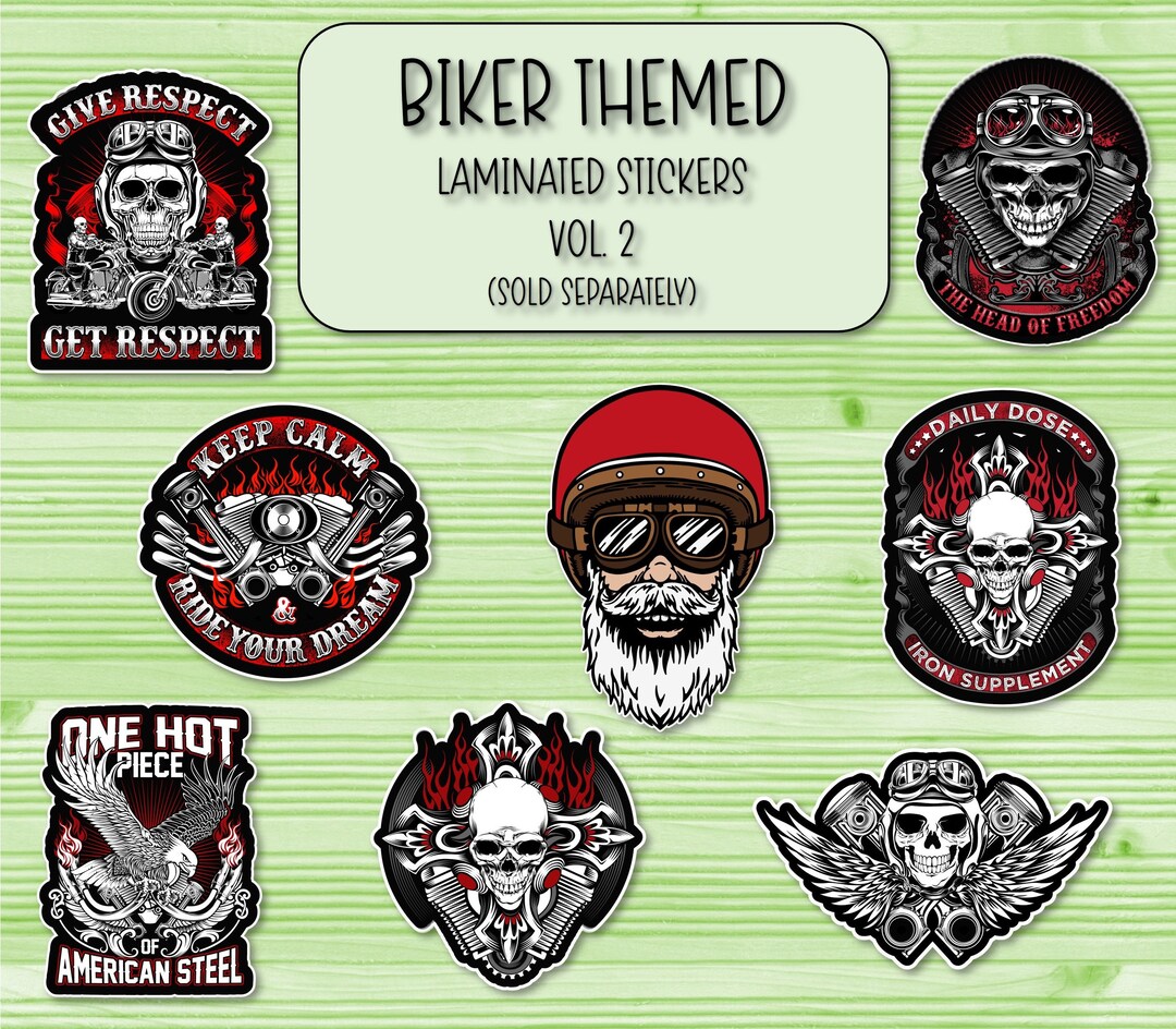 Biker Themed Vol. 2 Sticker | Laminated Stickers | Motorcycle Stickers ...