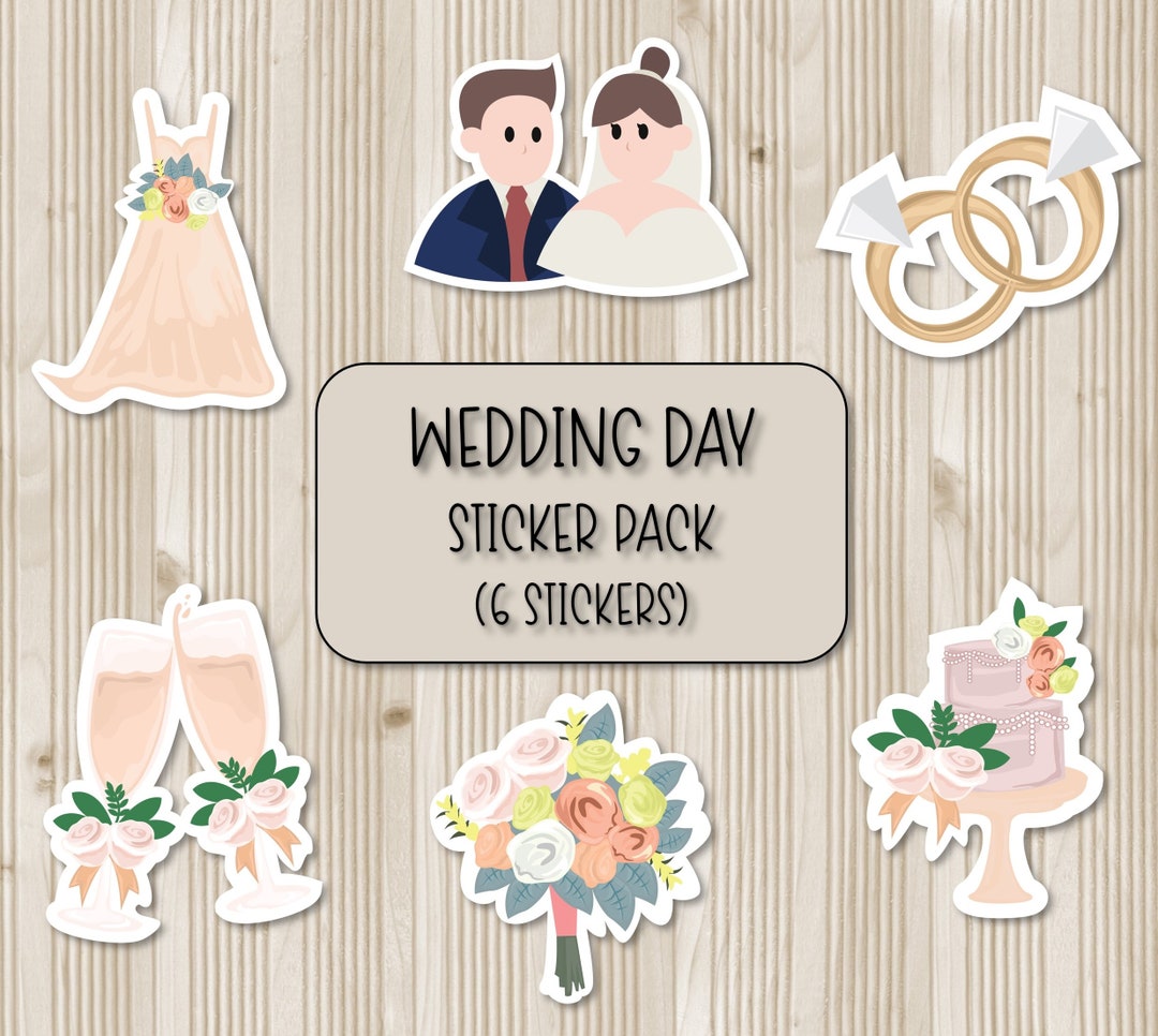 Wedding Day Sticker Pack | Bridal Stickers | Scrapbooking Stickers ...