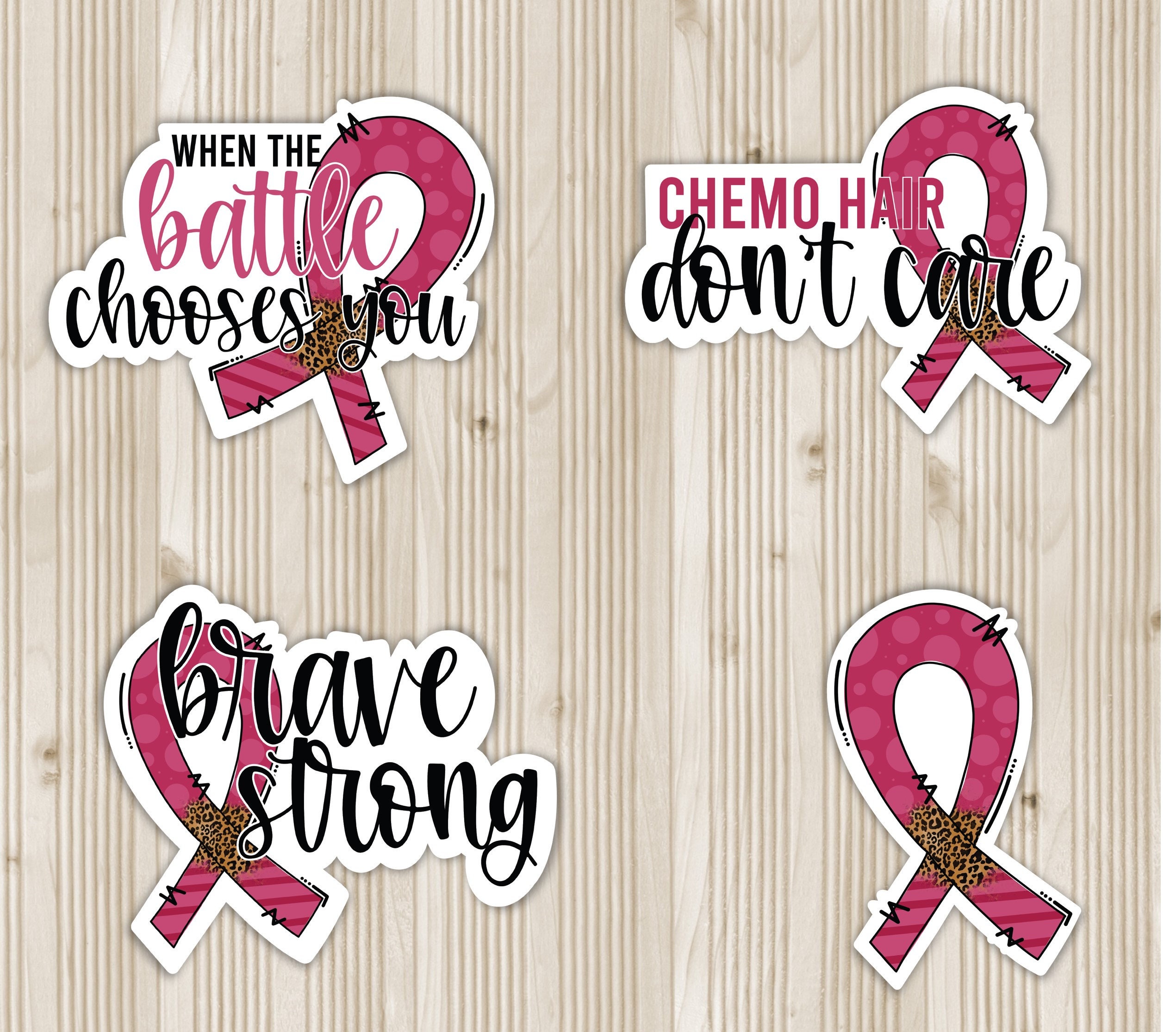Breast Cancer Ribbon Sticker Pack Support Stickers Scrapbooking ...