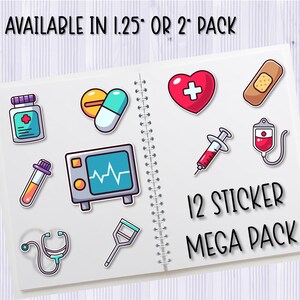 Cute Medical Themed MEGA Sticker Pack | Laminated Stickers | Medical ...