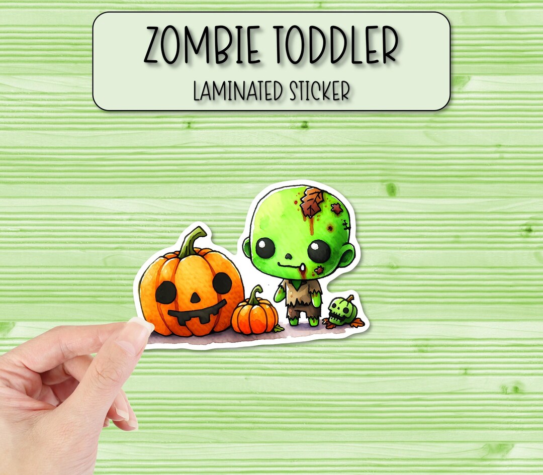Zombie Toddler Sticker | Laminated Stickers | Weatherproof Stickers ...