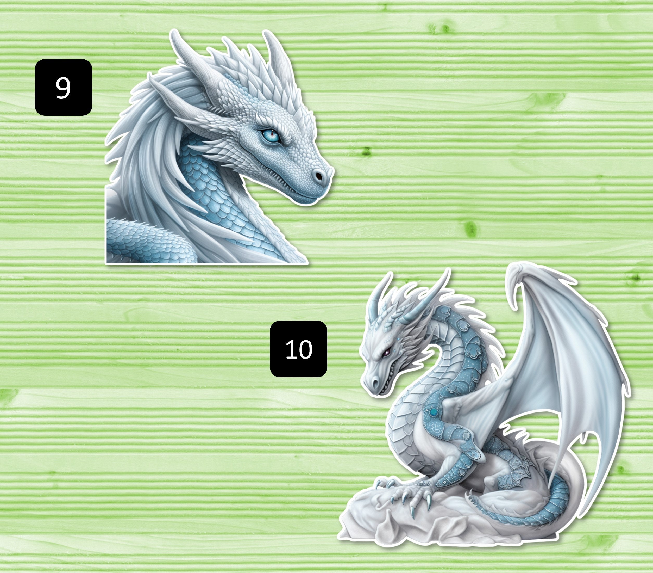 Dazzling Dragons Stickers Laminated Stickers Dragon Decals - Etsy