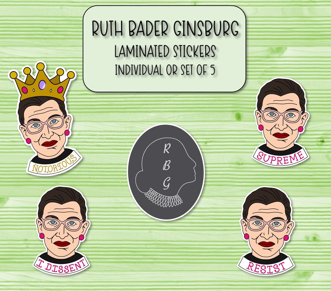 Ruth Bader Ginsburg Inspired Sticker | Laminated Stickers | Feminism ...