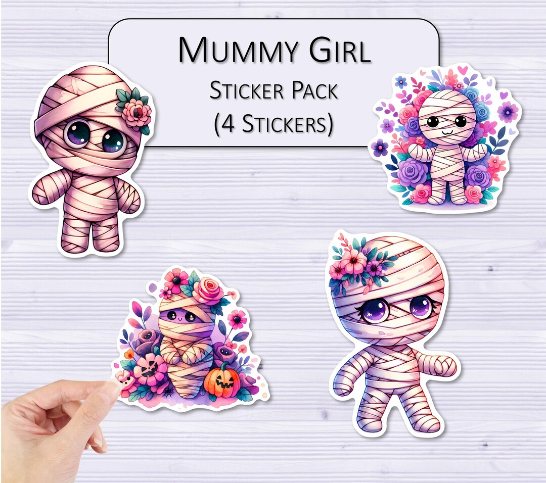 Mummy Girl Sticker Pack | Halloween Decals | Scrapbooking Stickers ...