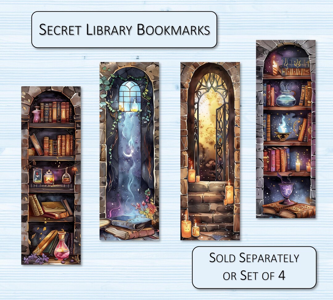 Secret Library Bookmarks | Bookmark Set or Single | Laminated Bookmark ...