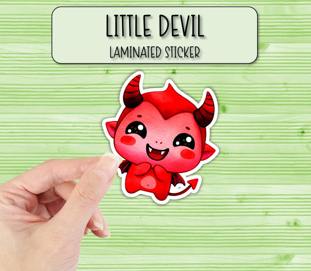 Halloween Little Devil Sticker | Laminated Stickers | Halloween ...