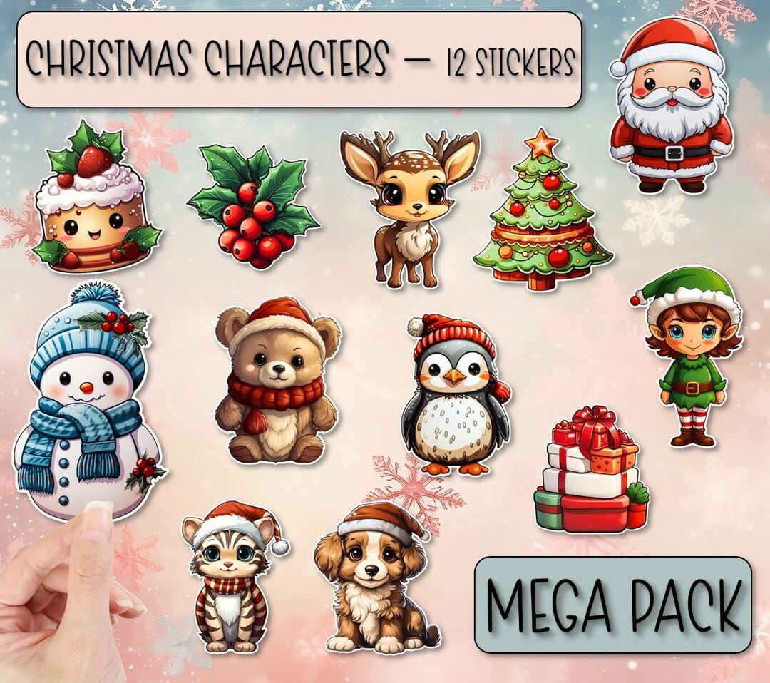 Christmas Character MEGA Sticker Pack | Laminated Stickers | Holiday ...