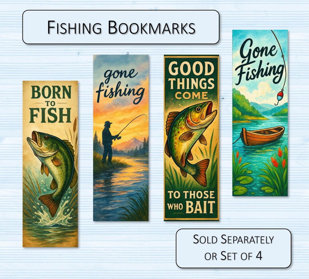 Fishing Bookmarks | Handmade Bookmark | Gift for Book Lover | Book ...