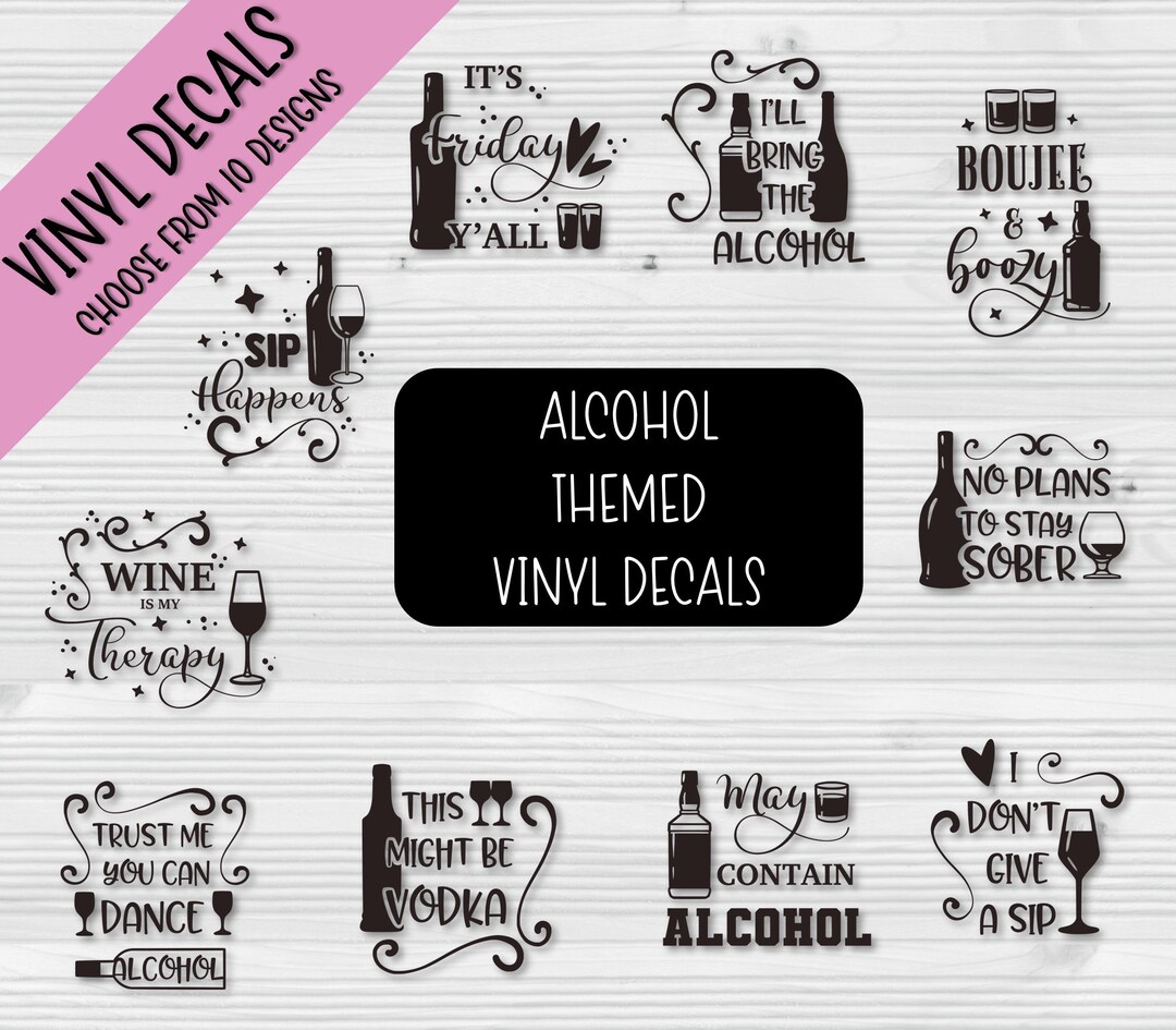 Alcohol Vinyl Decals| Beer and Alcohol Themed Decals | Waterbottle ...
