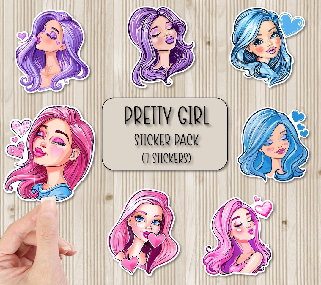 Pretty Girl Sticker Pack | Laminated Stickers | Fashion Stickers ...