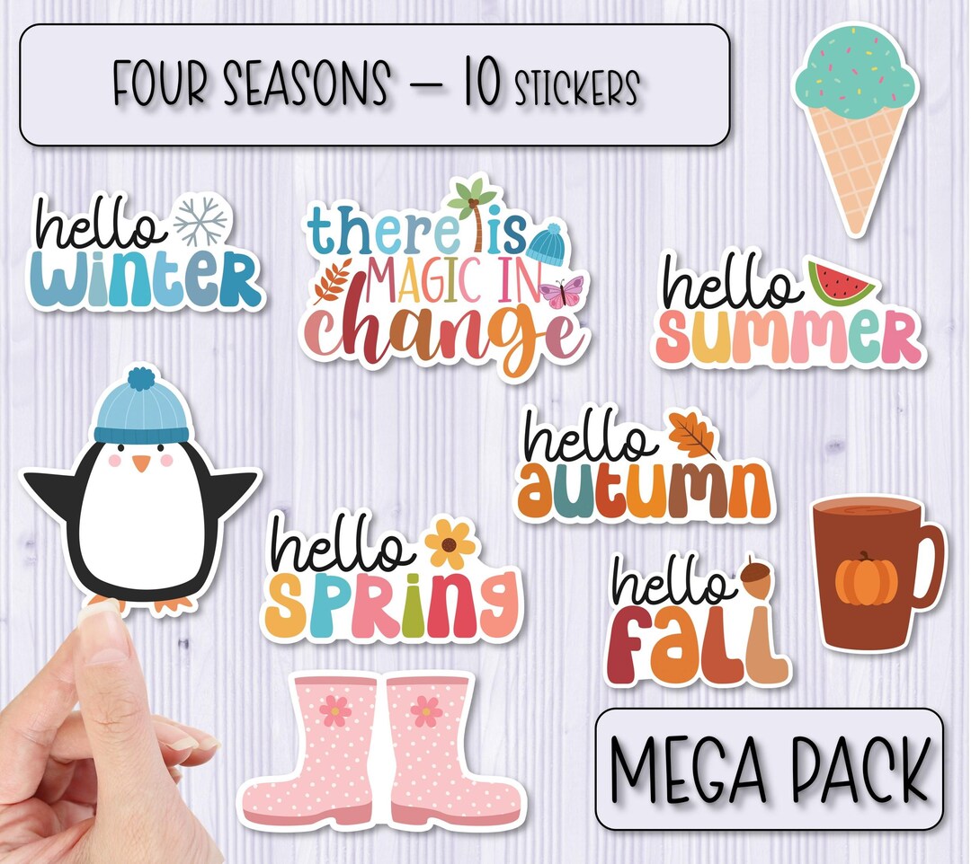 Four Seasons MEGA Sticker Pack | Decals | Scrapbooking Stickers ...