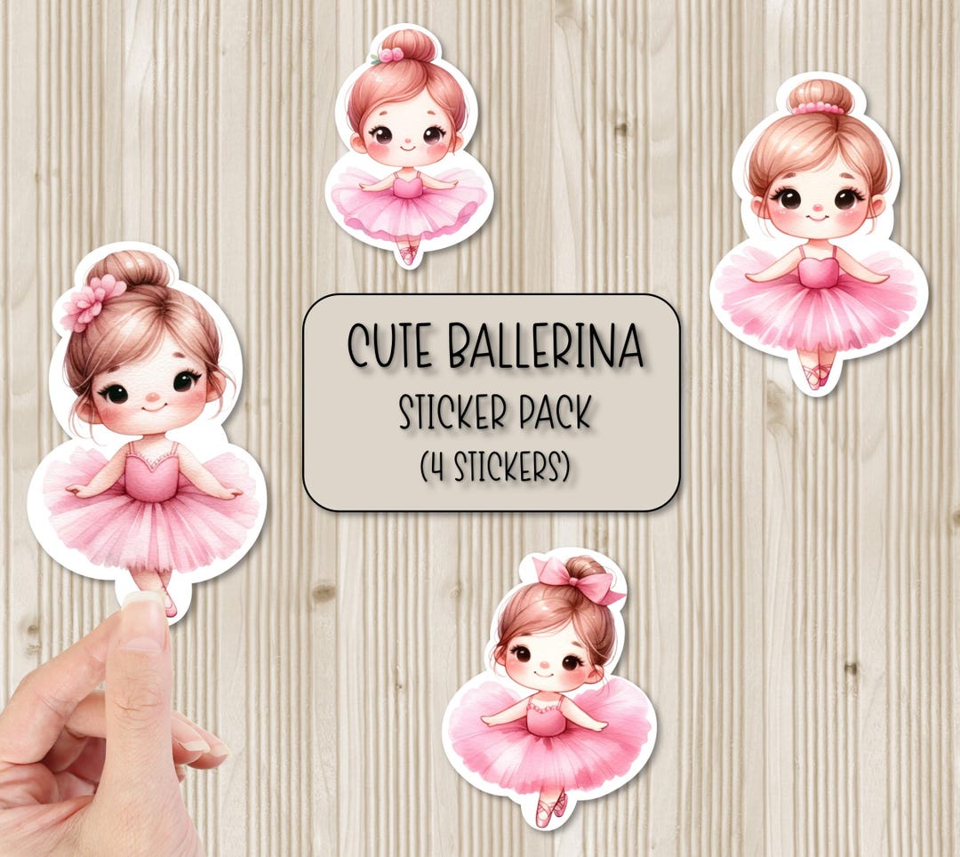 Cute Ballerina Sticker Pack | Dance Stickers | Scrapbooking Stickers ...