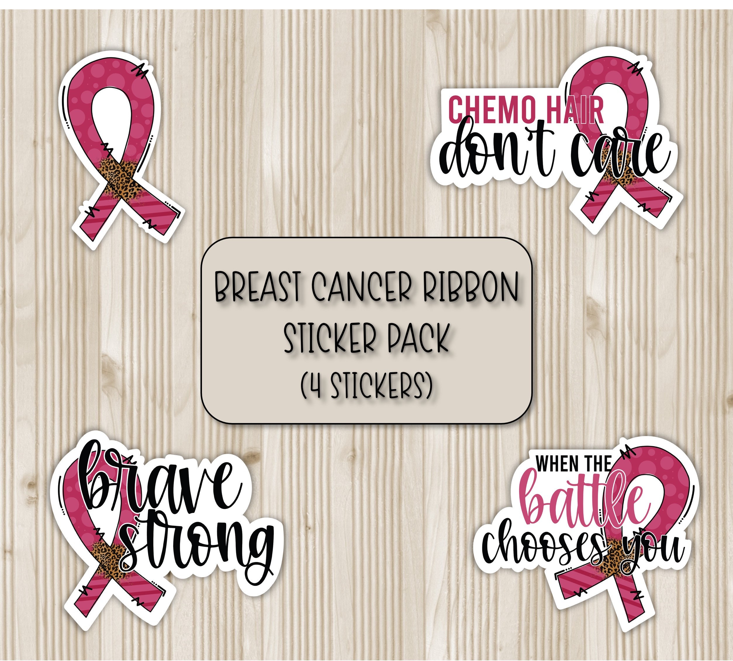 Breast Cancer Ribbon Sticker Pack Support Stickers Scrapbooking ...