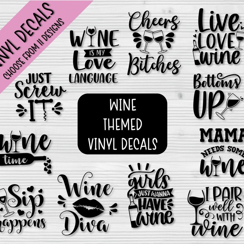 Wine Glass Stickers - Etsy