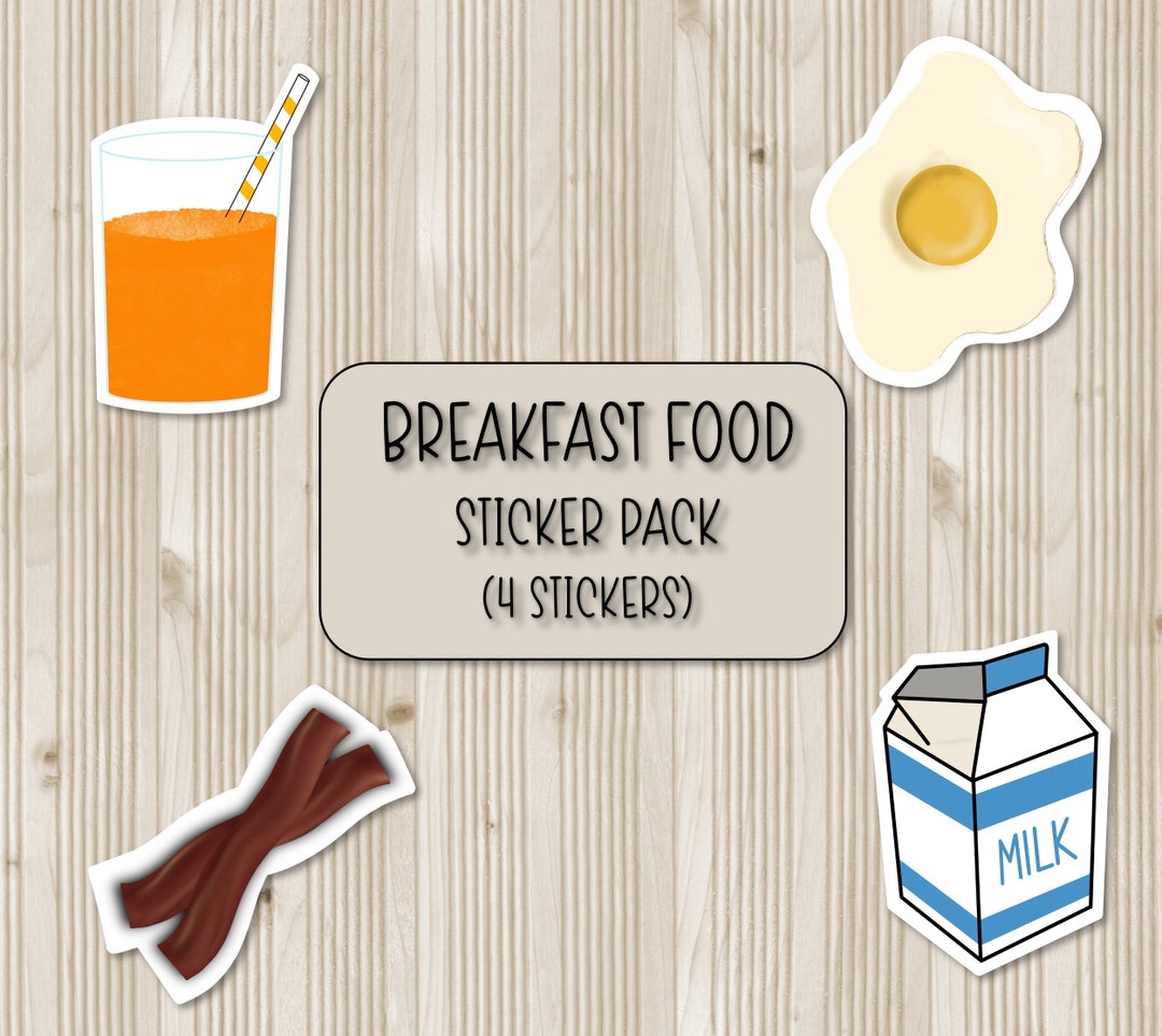 Breakfast Foods Sticker Pack | Cute Sticker Packs | Scrapbooking ...