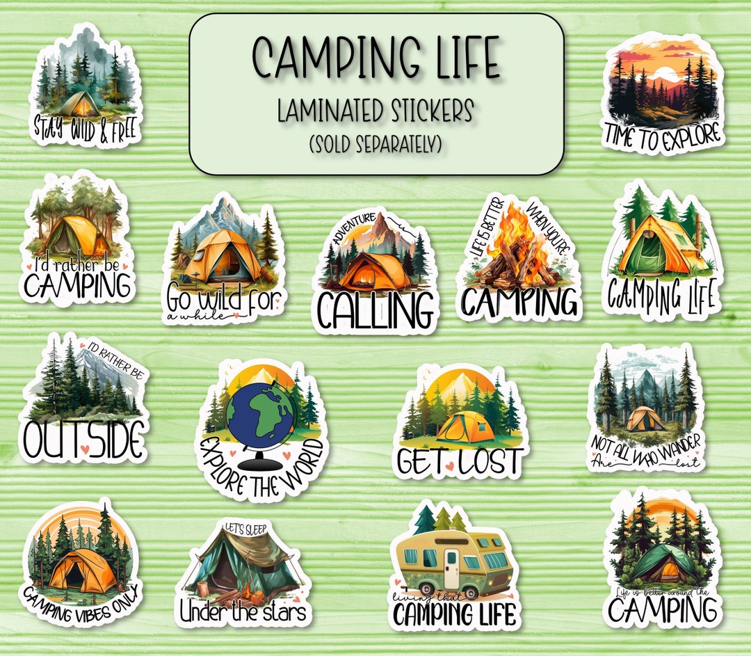 Camping Life Stickers | Laminated Stickers | Camping Decals | Laptop ...