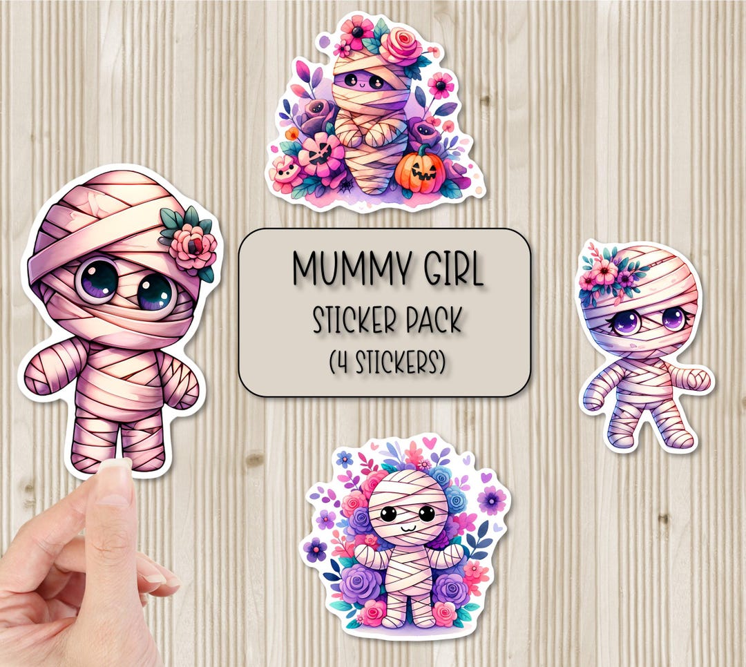 Mummy Girl Sticker Pack | Halloween Decals | Scrapbooking Stickers ...