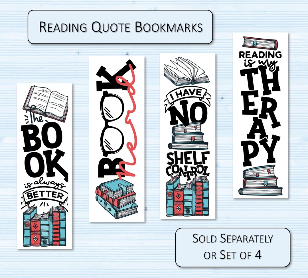 Reading Quote Bookmarks | Bookmark Set or Single | Laminated Bookmark ...