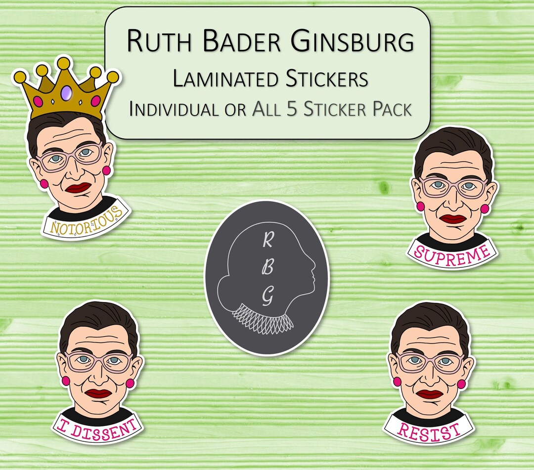 Ruth Bader Ginsburg Stickers | Laminated Stickers | Weatherproof ...