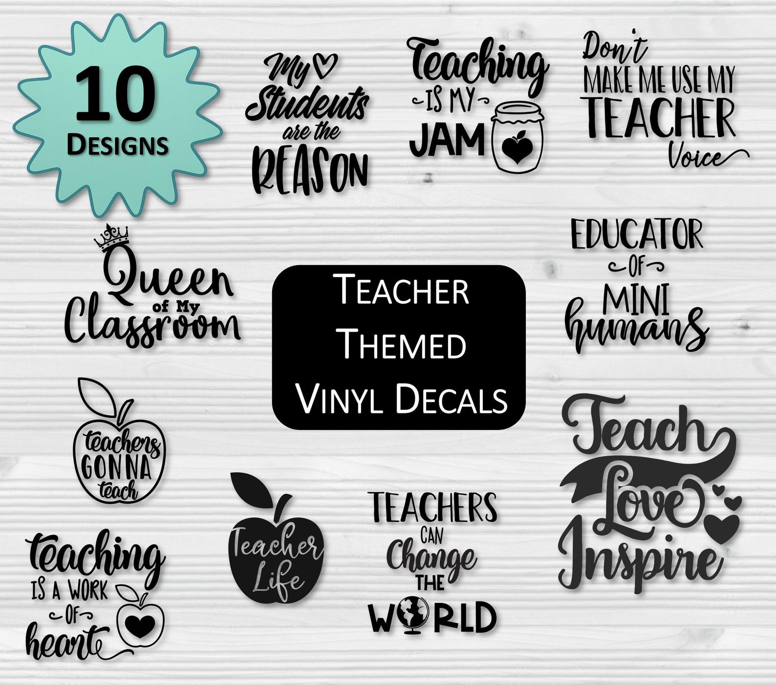 Teacher Themed Vinyl Decals | Car Decal | Water Bottle Decal | Laptop ...