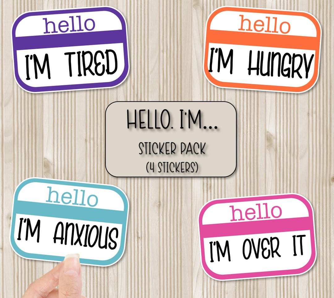 Hello I'm... Sticker Pack | Mental Health Stickers | Scrapbooking ...