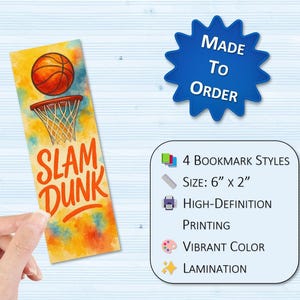 Basketball Bookmarks | Handmade Bookmark | Gift for Book Lover | Book ...