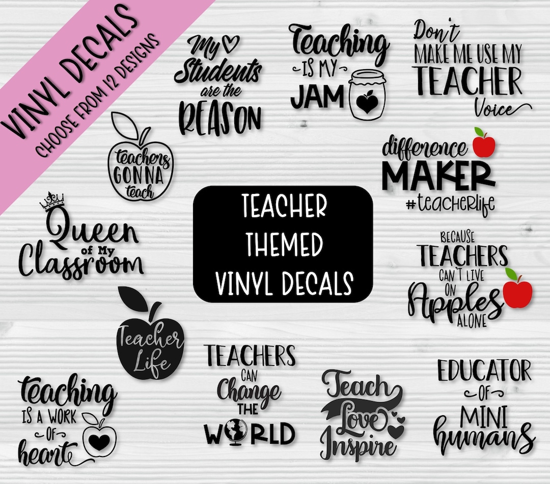 Teacher Themed Vinyl Decals | Classroom Decor | Teacher Gift ...