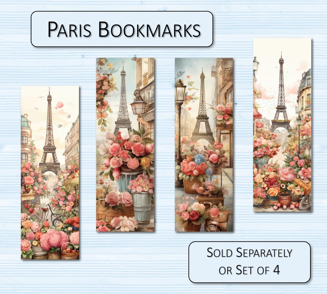 Paris Bookmarks | Bookmark Set or Single | Laminated Bookmark | Gift ...