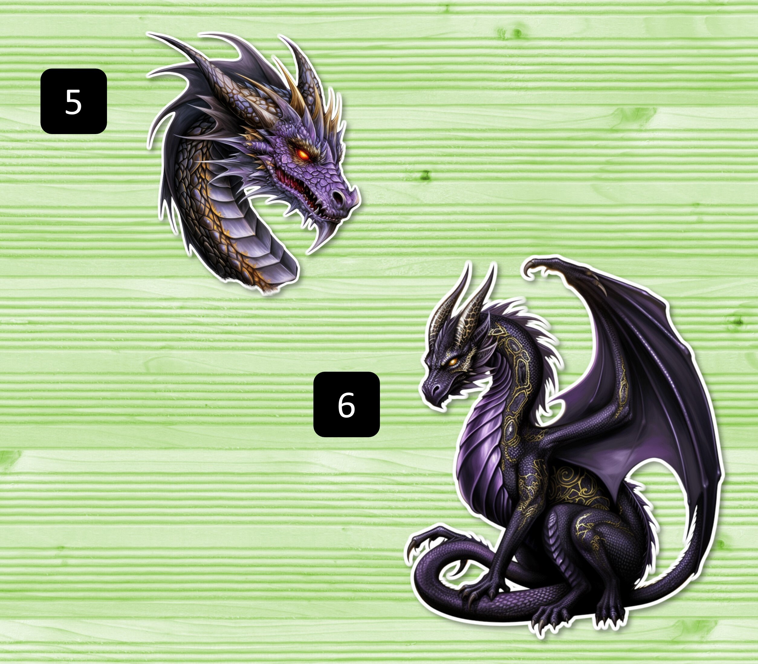 Dazzling Dragons Stickers Laminated Stickers Dragon Decals - Etsy