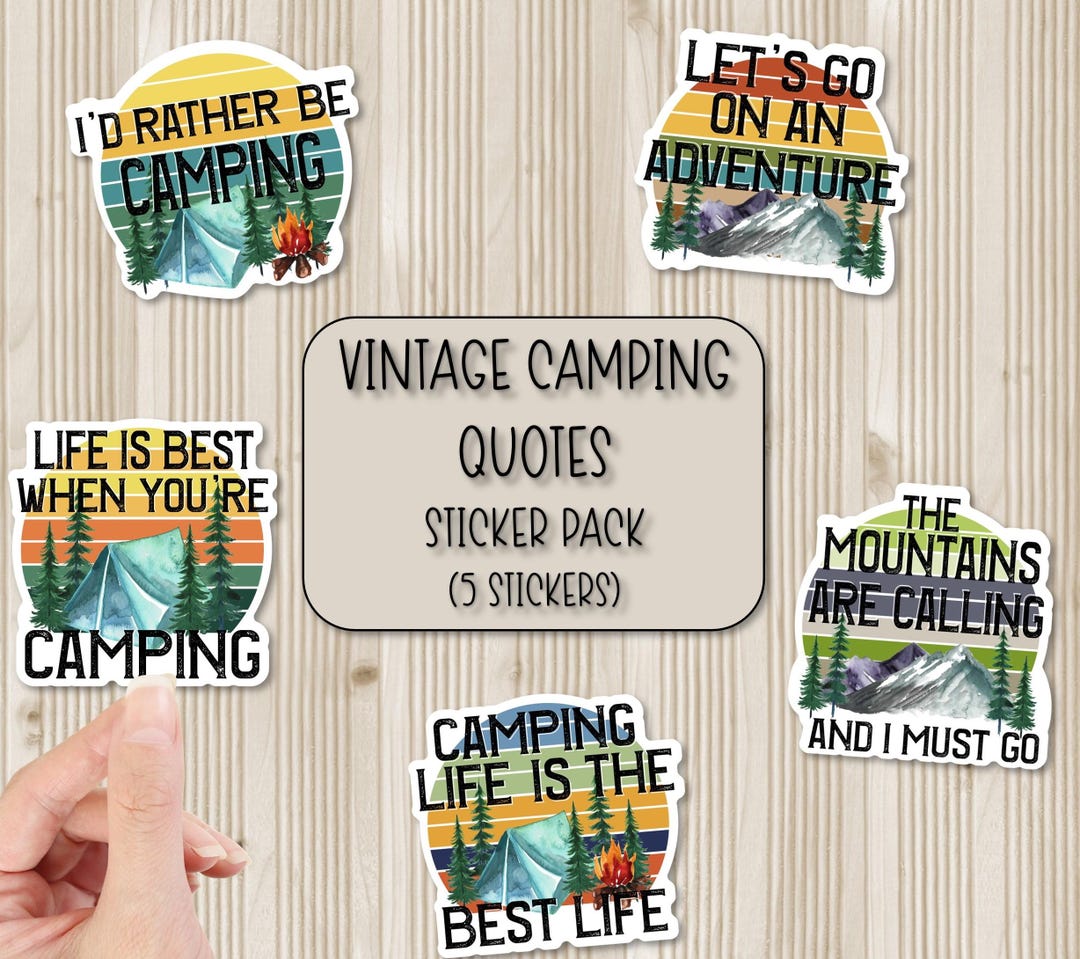 Vintage Camping Sticker Pack | Laminated Stickers | Outdoors Stickers ...