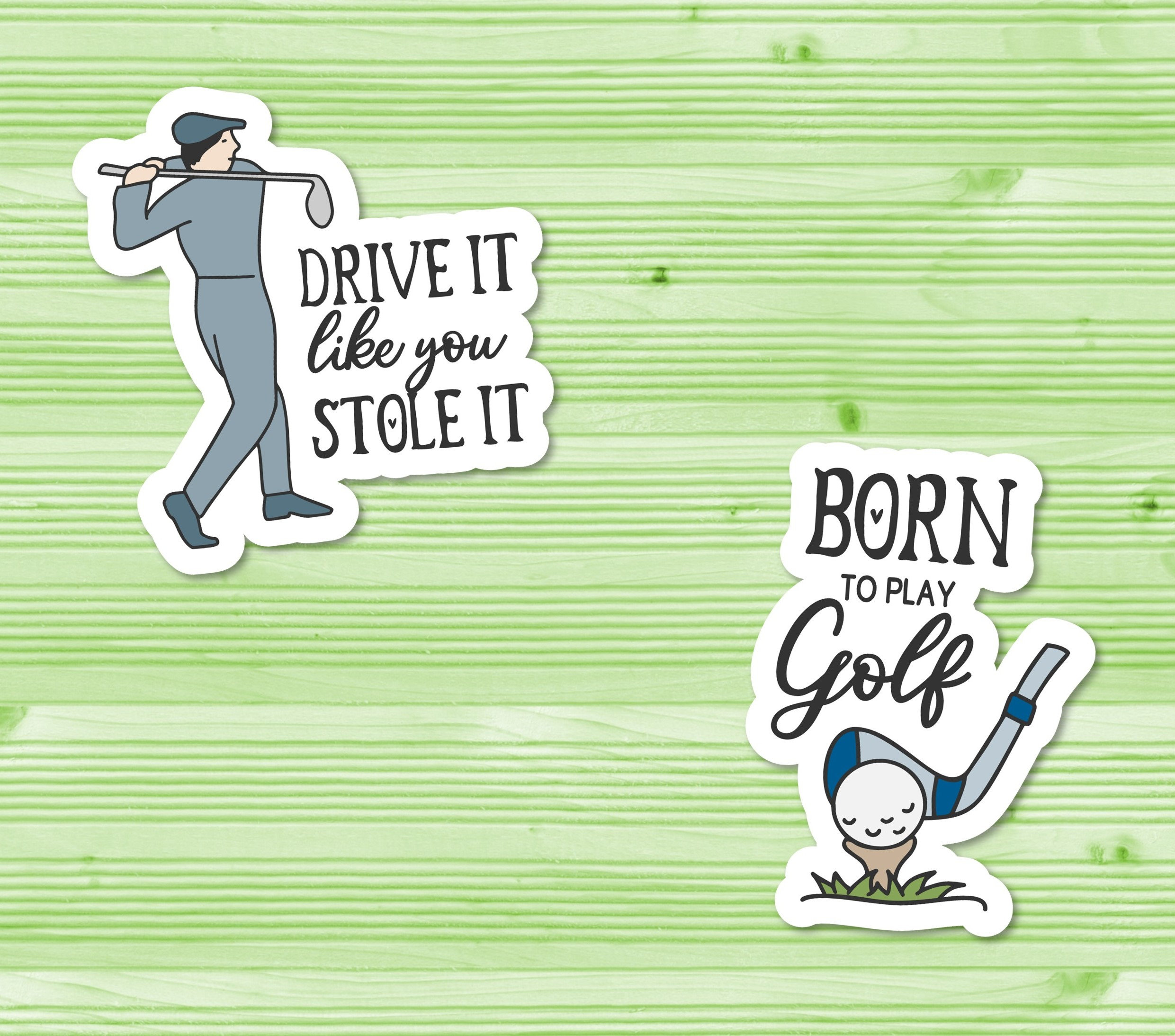 Golf Themed Stickers Laminated Stickers Golfer Stickers Laptop Stickers ...