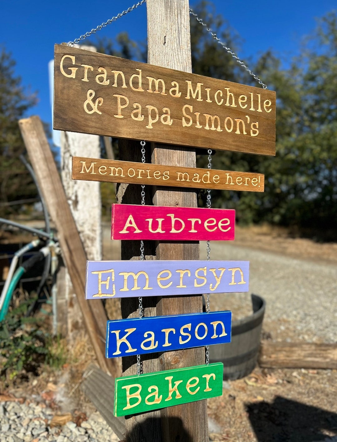 Personalized Engraved Grandchild Grandparent Name Sign Grandparent Gift ...